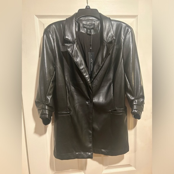 Rachel Zoe | Jackets & Coats | Nwt Rachel Zoe Black Faux Leather Blazer ...